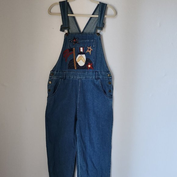 Ptny | Pants & Jumpsuits | Vintage Ptny Embroidered Denim Overalls ...